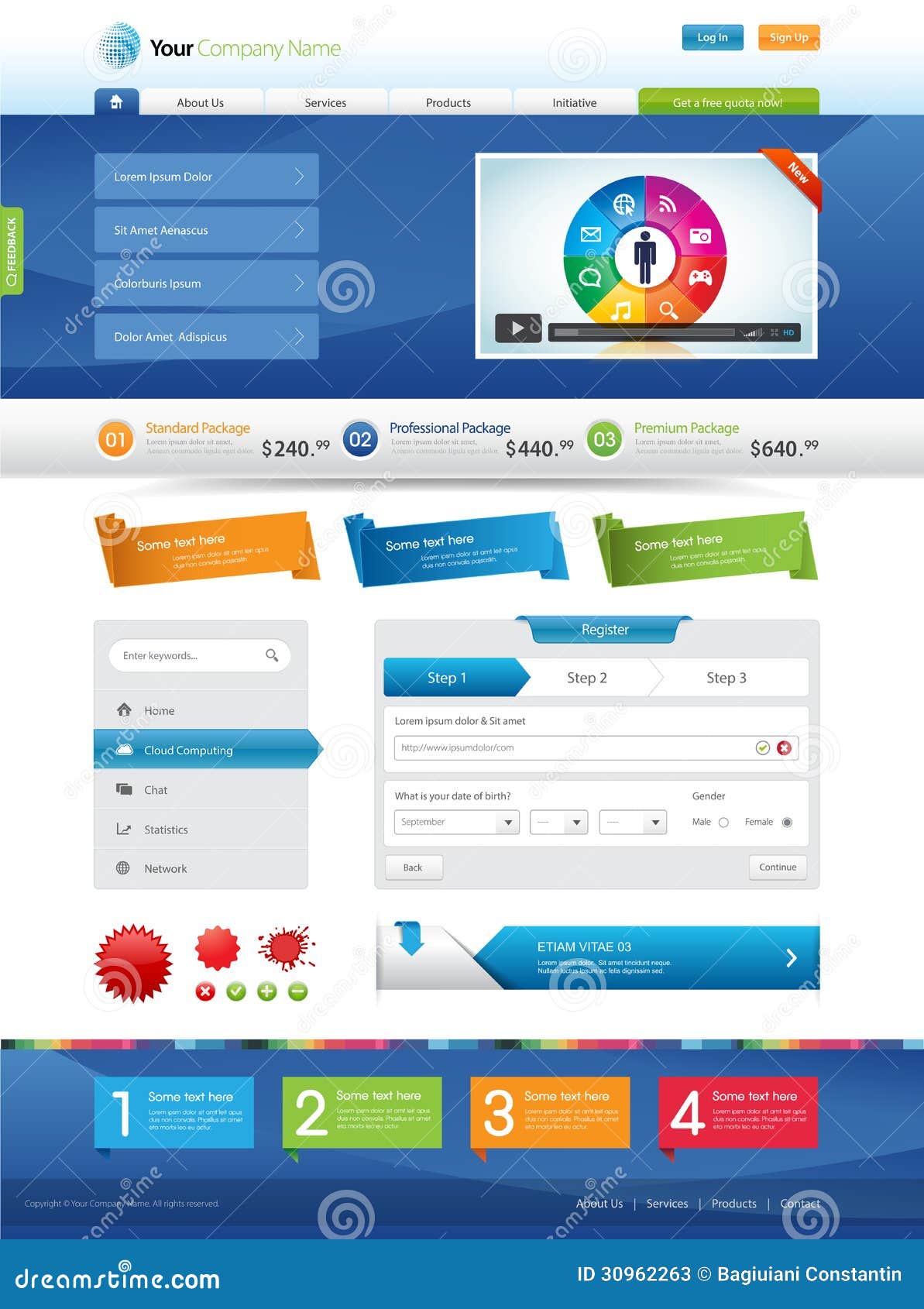 Website Elements stock vector. Illustration of collection - 30962263