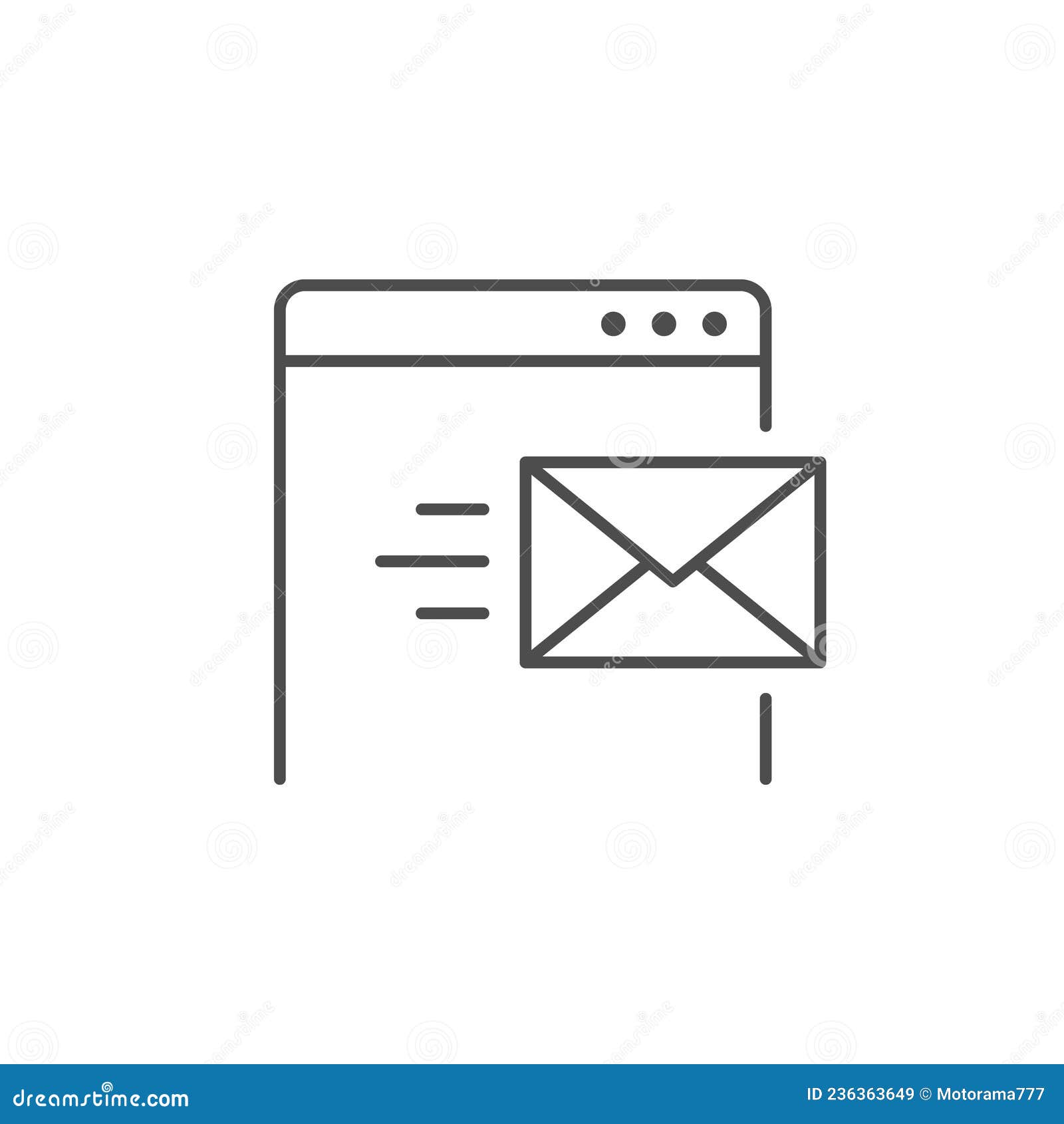 Email Line Art Vector Icon. Outline Symbol Of Post Envelope ...