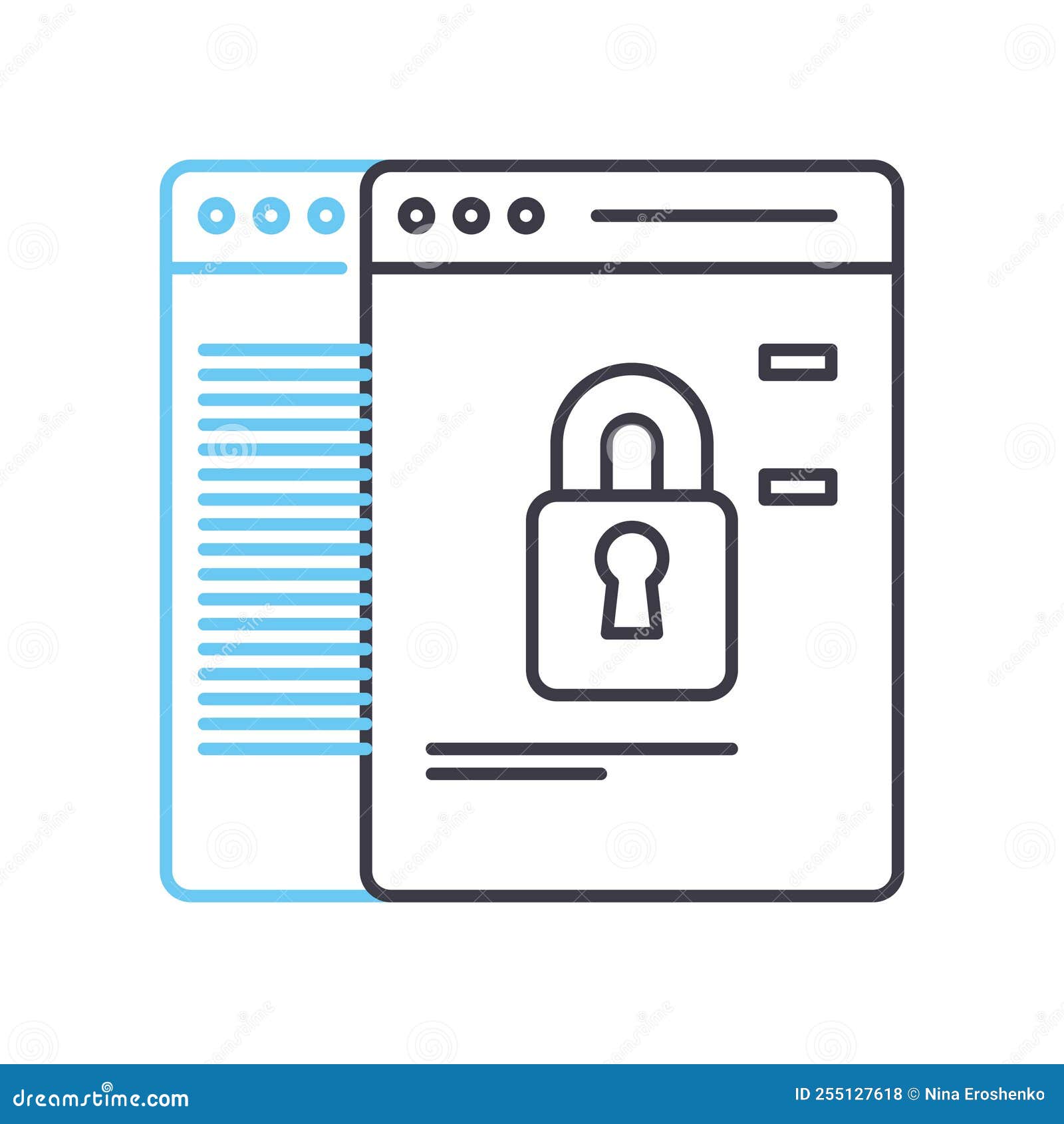 Website Encryption Line Icon, Outline Symbol, Vector Illustration ... Website Encryption Line Icon, Outline Symbol, Vector Illustration ...