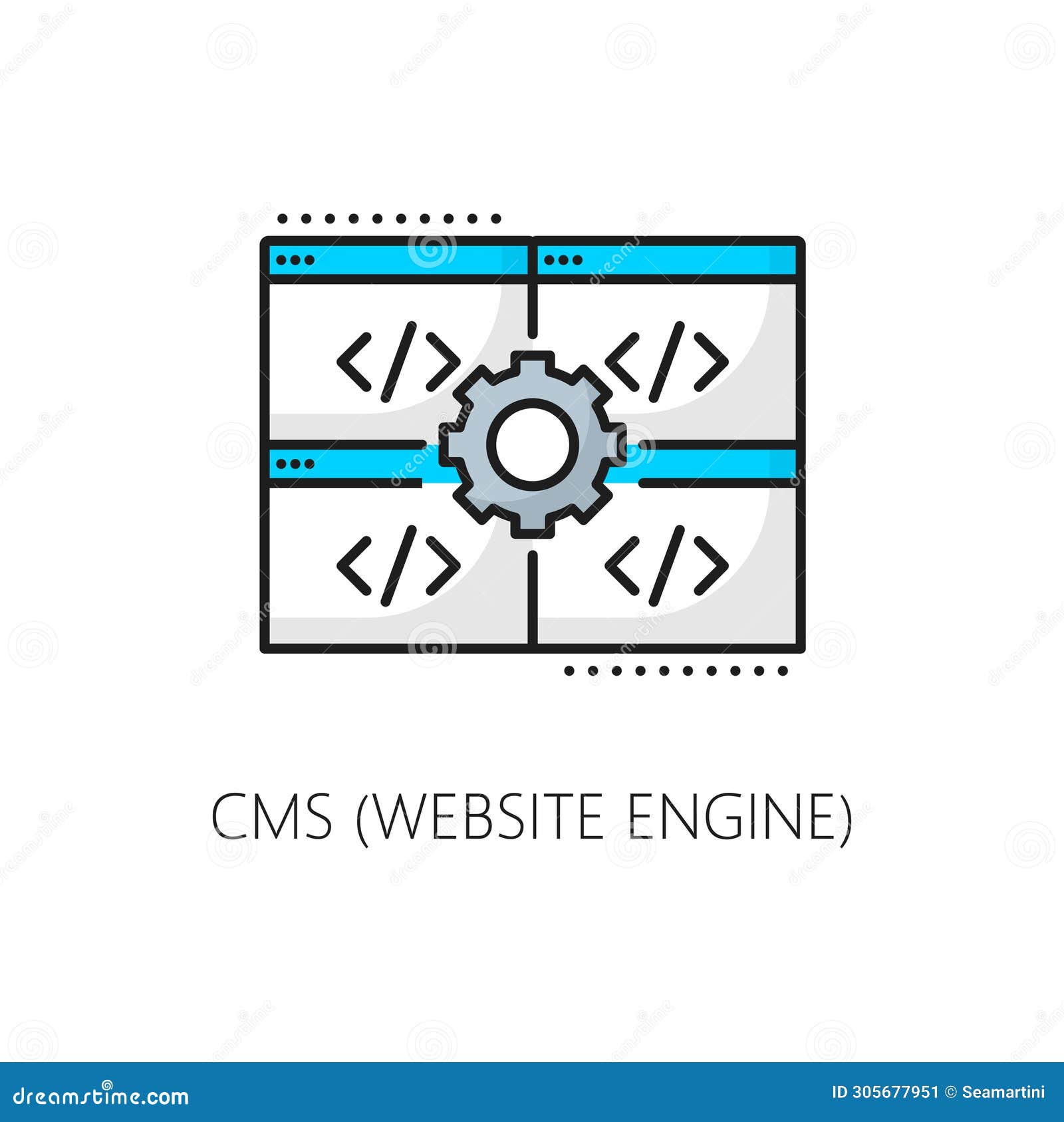Website Engine. Cms Content Management System Icon Stock Vector ...