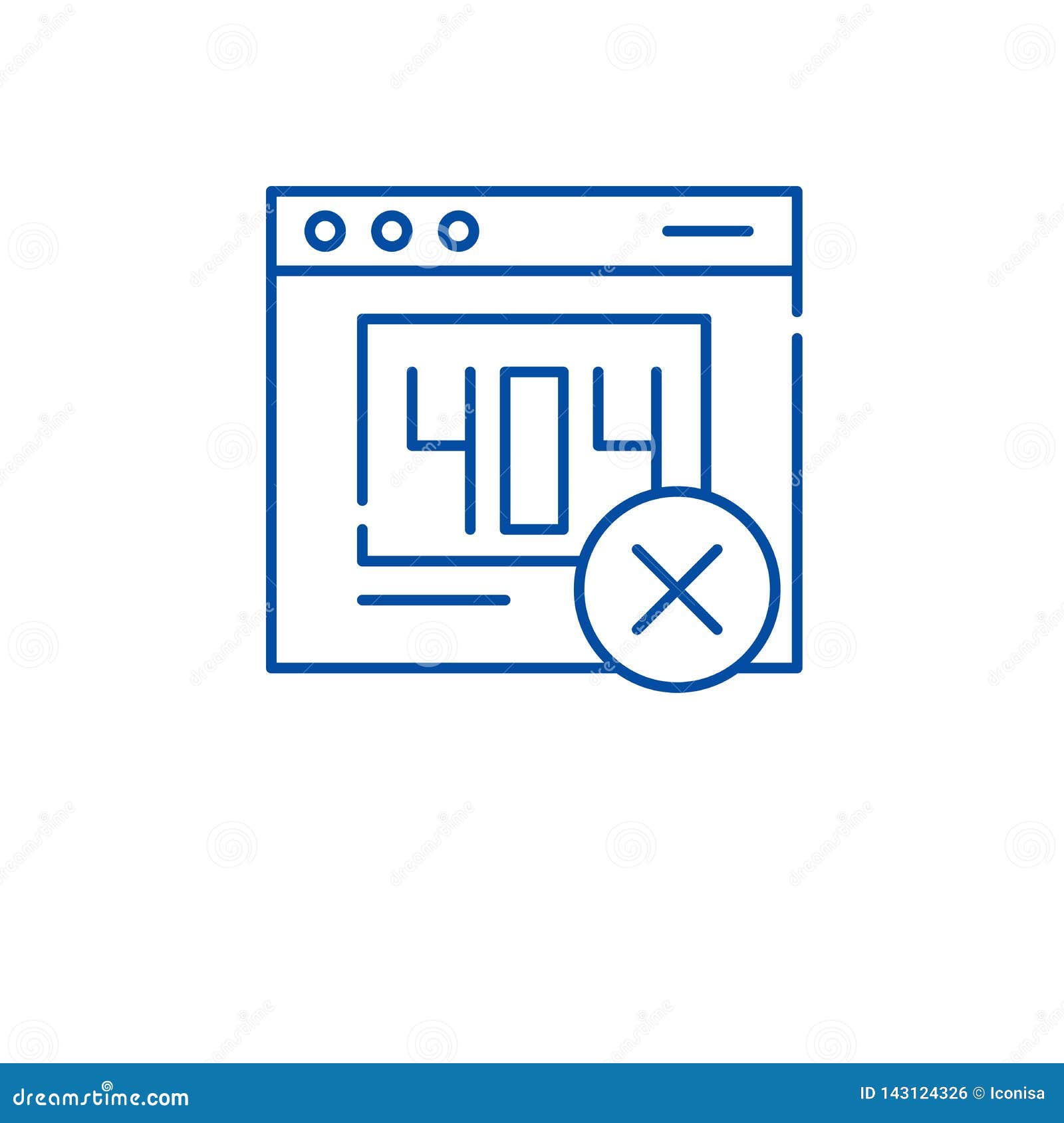 Website Error Line Icon Concept. Website Error Flat Vector Symbol, Sign ...