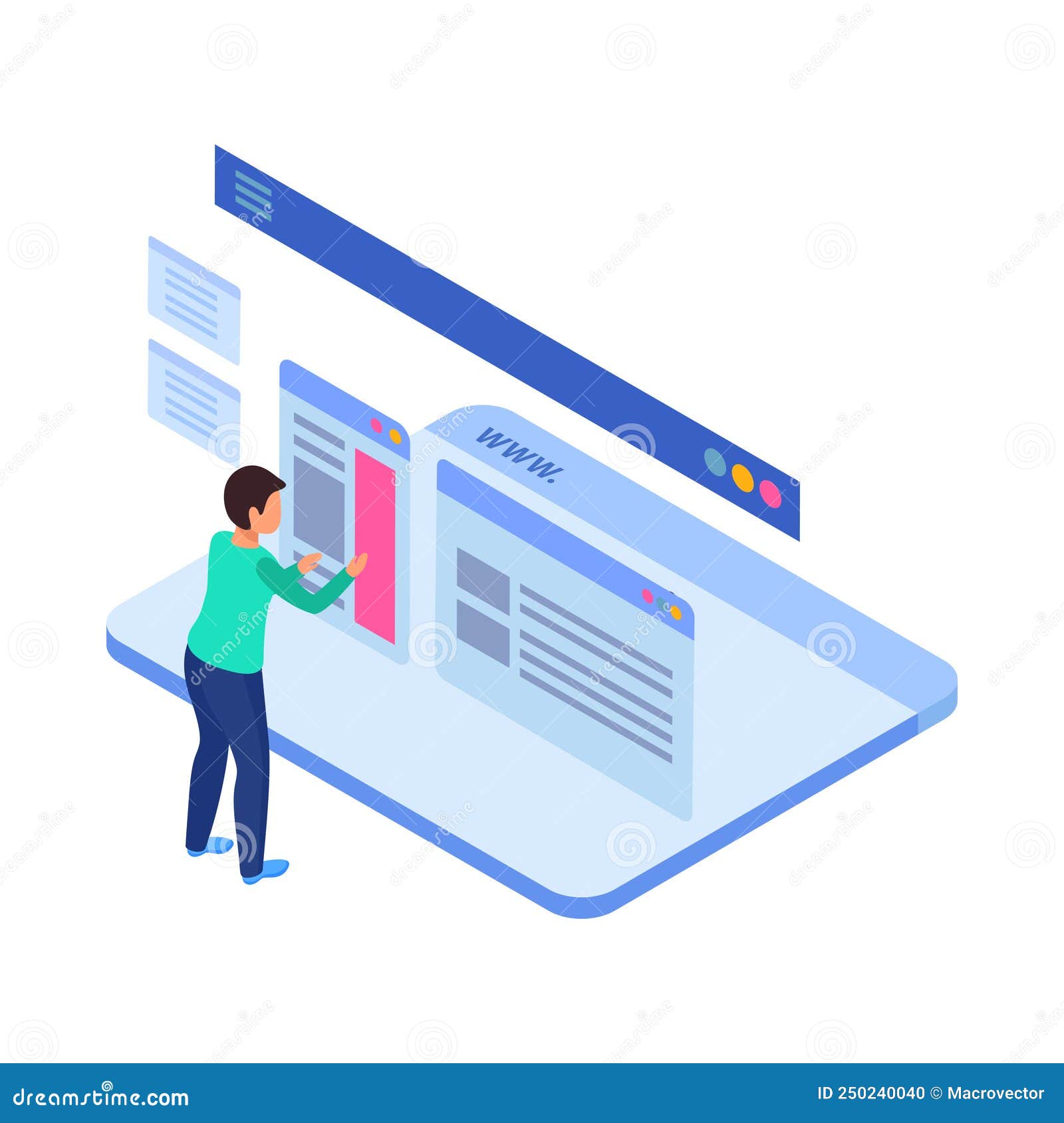 Website Fields Development Composition Stock Vector - Illustration of ...