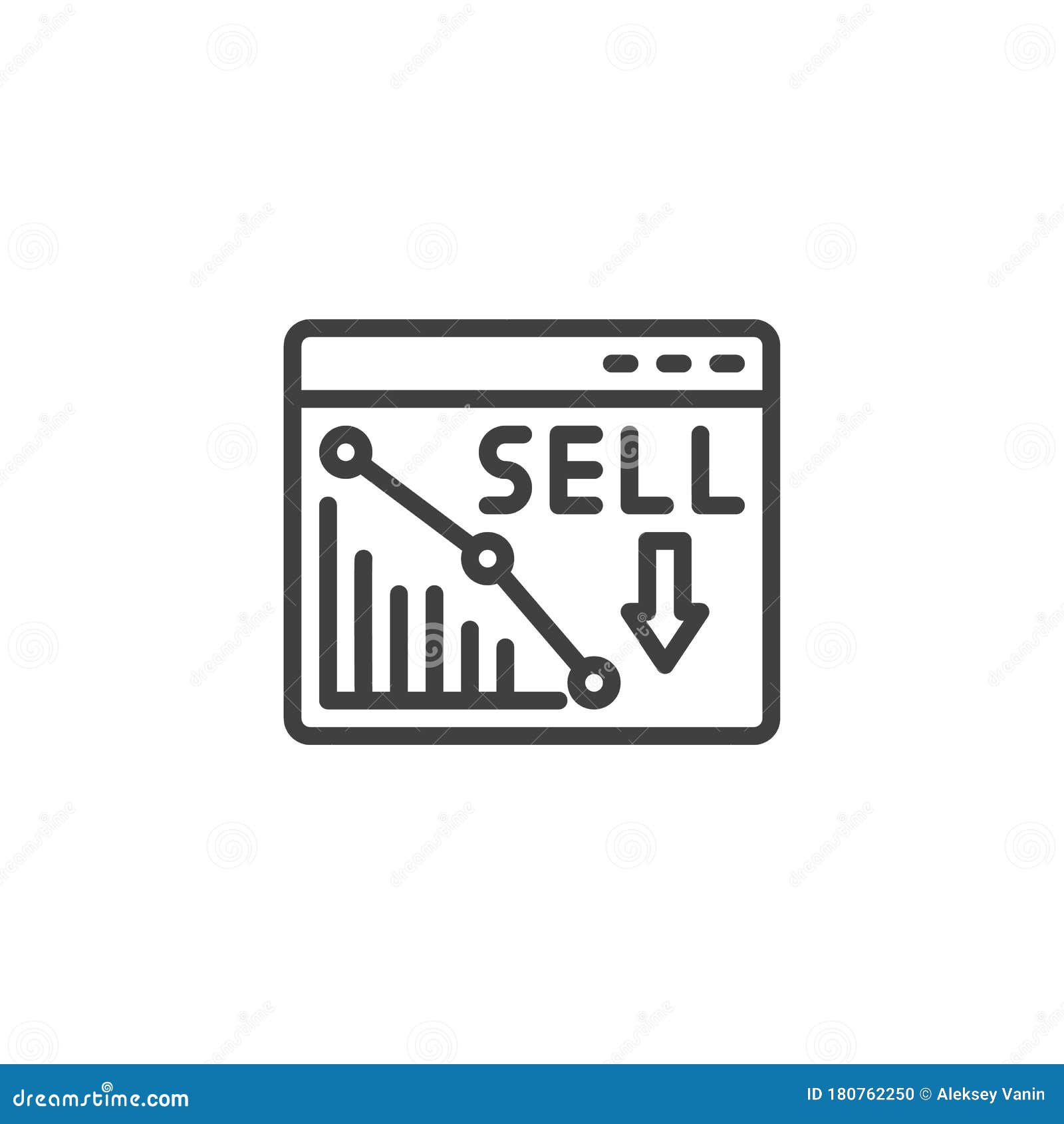 Website with Financial Decrease Statistics Line Icon Stock Vector - Illustration of outline ...