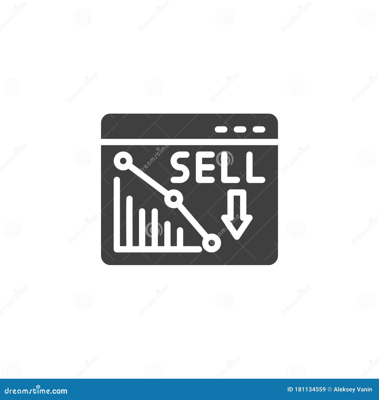 Website with Financial Decrease Statistics Vector Icon Stock Vector ...