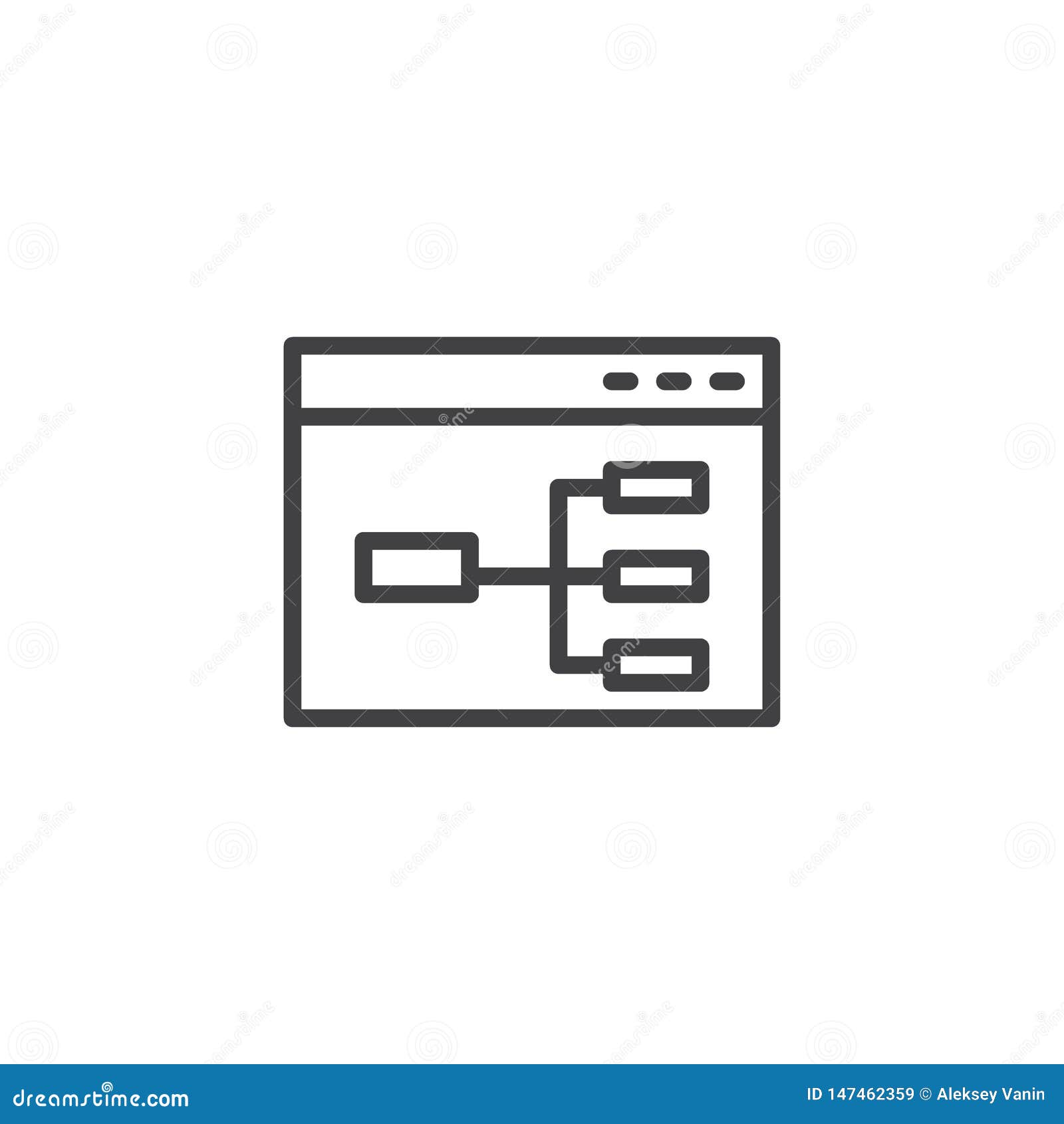 Website Flowchart Line Icon Stock Vector - Illustration of website ...