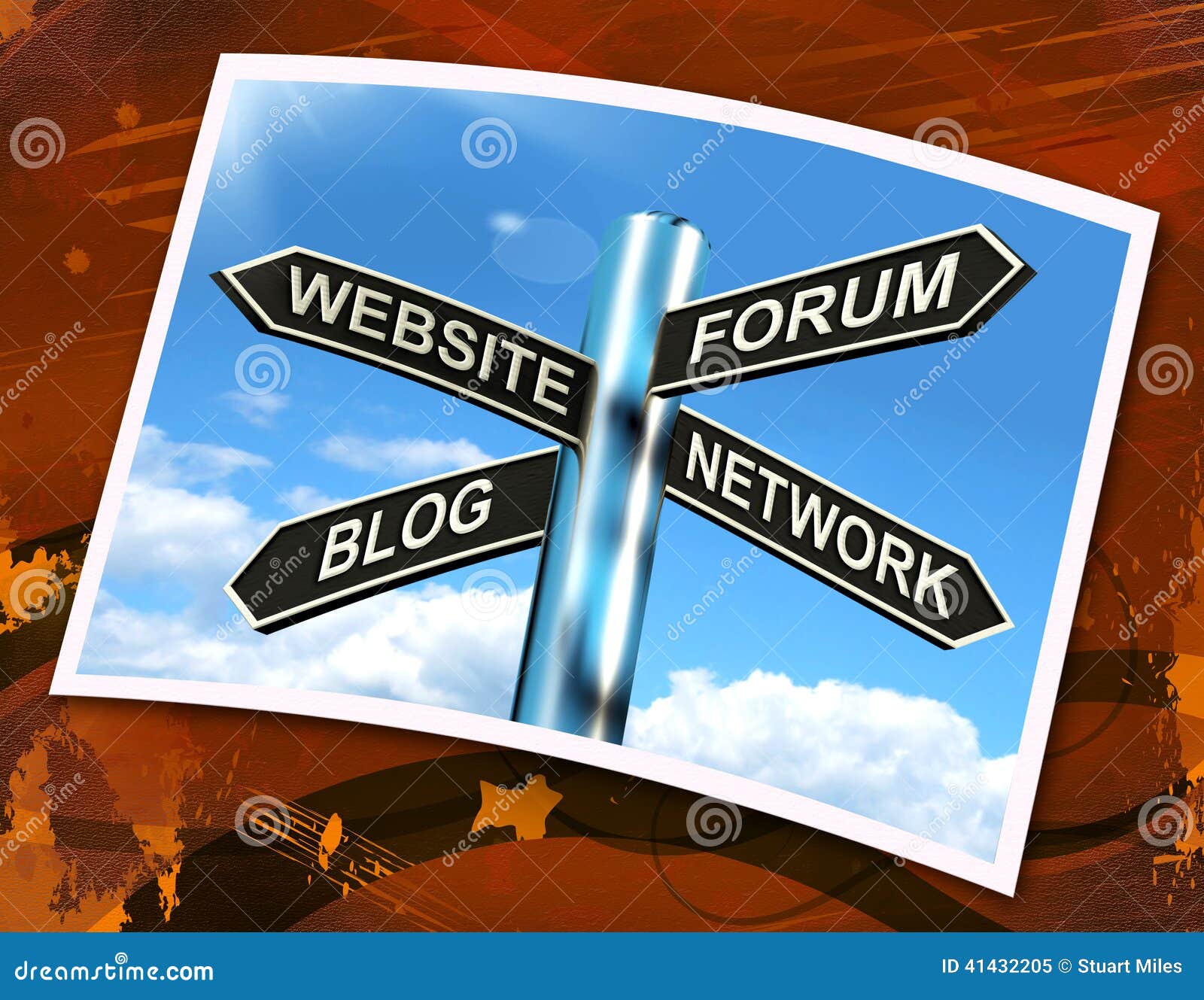 Website Forum Blog Network Sign Shows Internet Stock Illustration ...