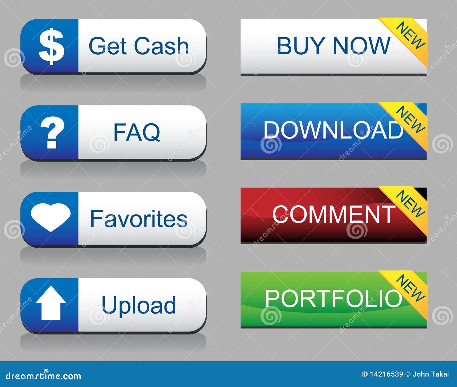 Website Glossy Button Set stock vector. Illustration of favorites ...