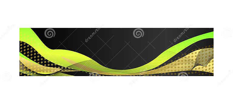 Website Header or Banner with Abstract Dynamic Wavy Design Isolated ...
