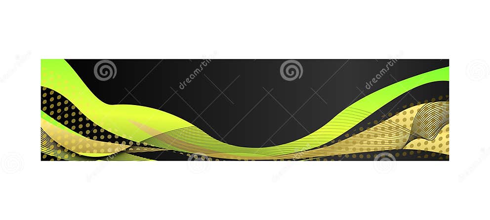 Website Header or Banner with Abstract Dynamic Wavy Design Isolated ...