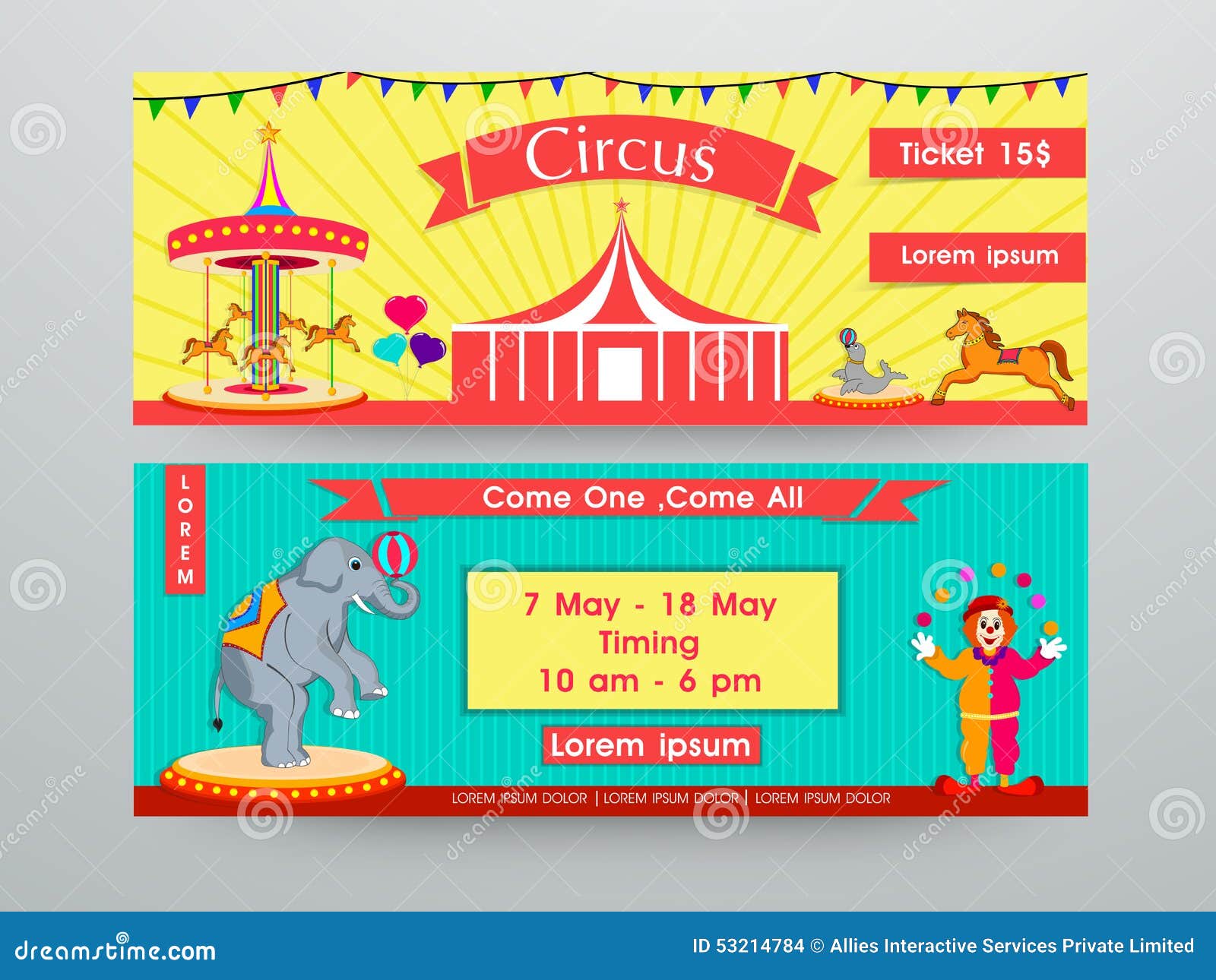 Website Header or Banner for Circus. Stock Illustration - Illustration ...