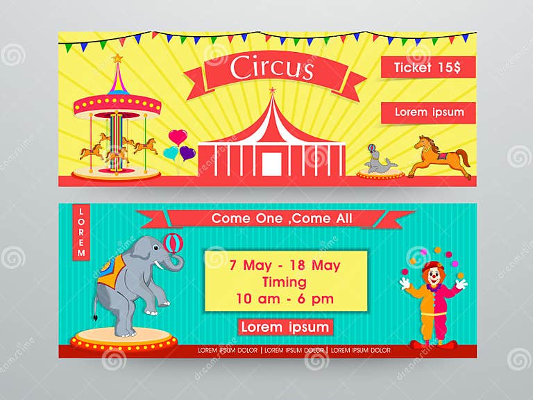 Website Header or Banner for Circus. Stock Illustration - Illustration ...