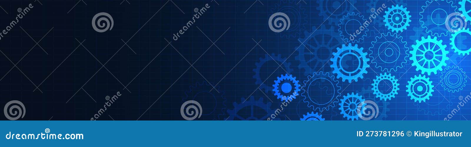 Website Header or Banner Design with Cogs and Gear Wheel Mechanisms ...