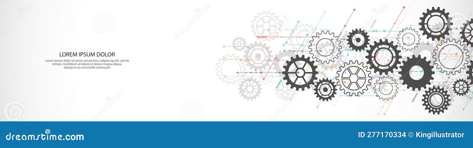 Website Header or Banner Design with Cogs and Gear Wheel Mechanisms ...