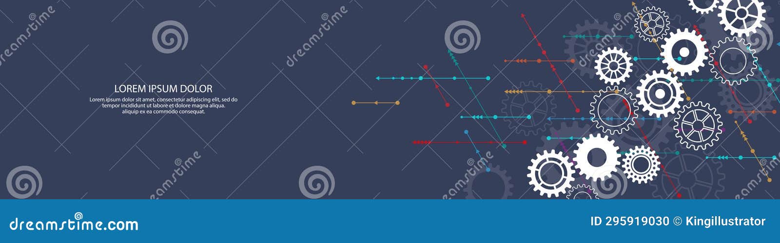 Website Header or Banner Design with Cogs and Gear Wheel Mechanisms ...