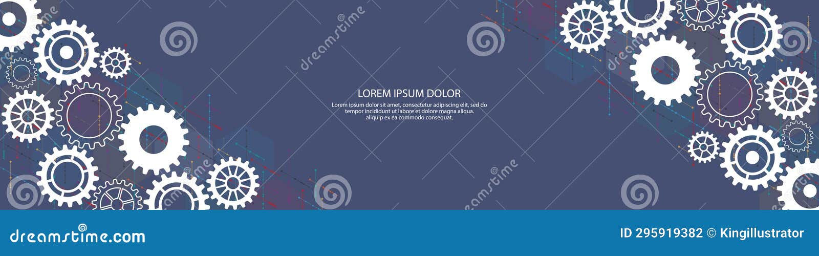 Website Header or Banner Design with Cogs and Gear Wheel Mechanisms ...