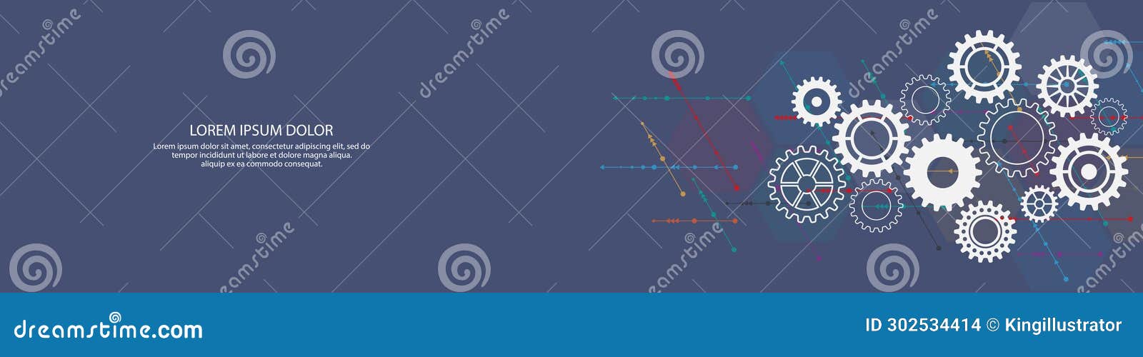 Website Header or Banner Design with Cogs and Gear Wheel Mechanisms ...