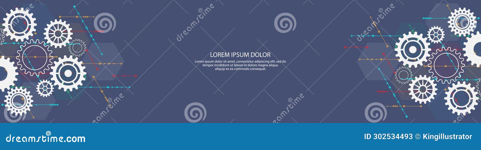 Website Header or Banner Design with Cogs and Gear Wheel Mechanisms ...