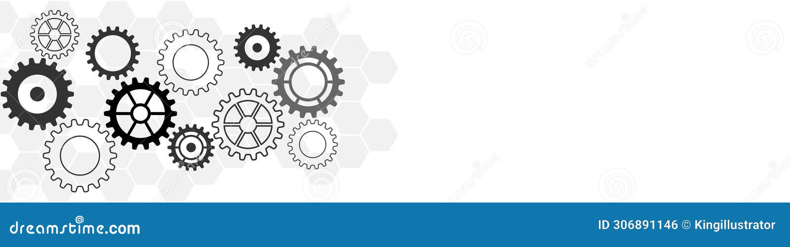 Website Header or Banner Design with Cogs and Gear Wheel Mechanisms ...