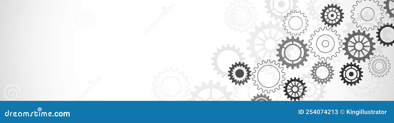 Website Header or Banner Design with Cogs and Gear Wheel Mechanisms ...