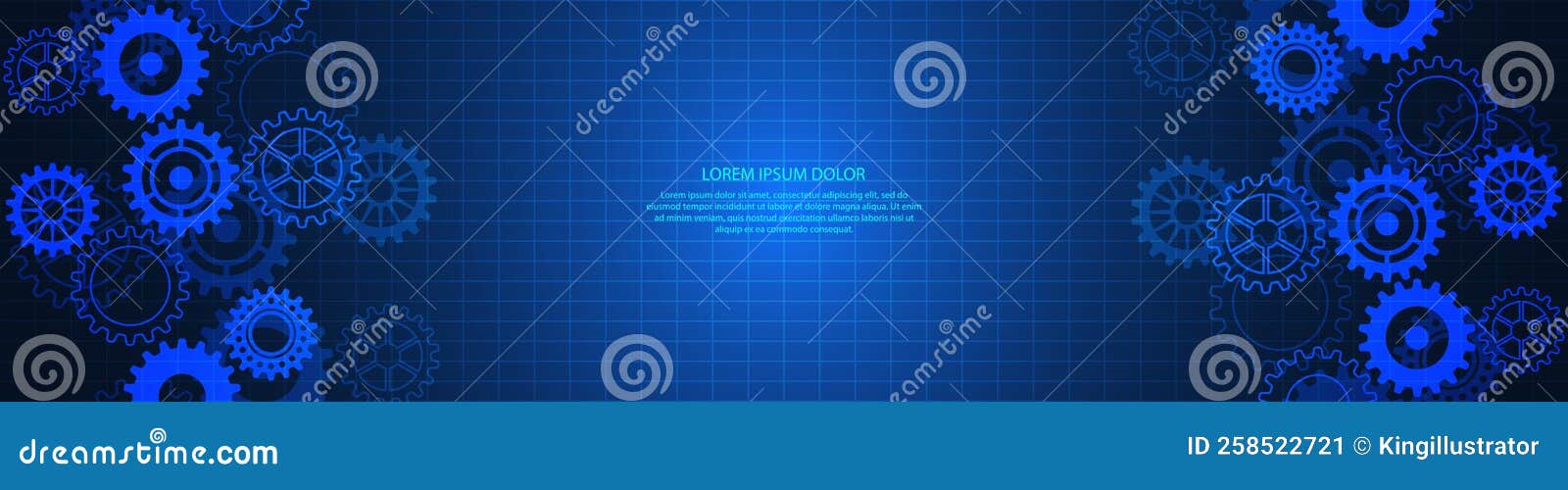Website Header or Banner Design with Cogs and Gear Wheel Mechanisms ...
