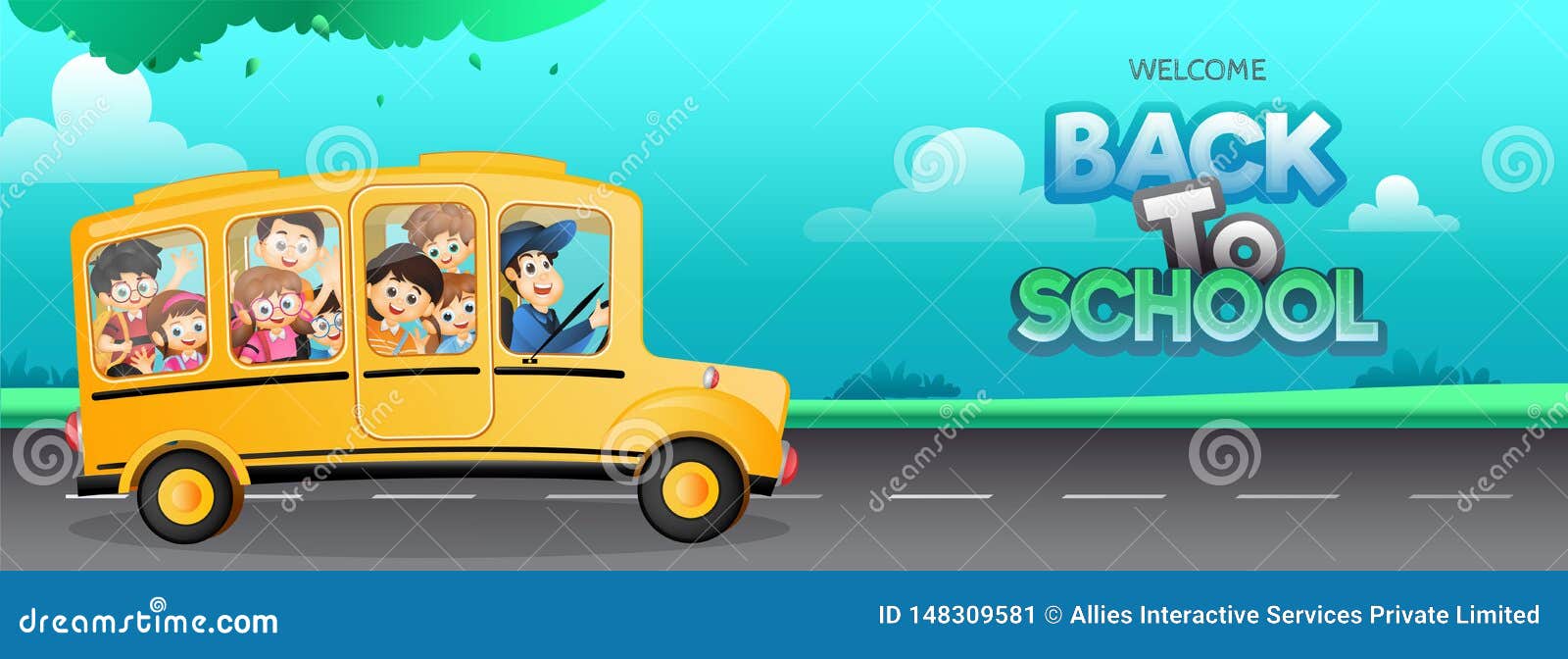 Website Header or Banner Design with Illustration of Students Going To ...