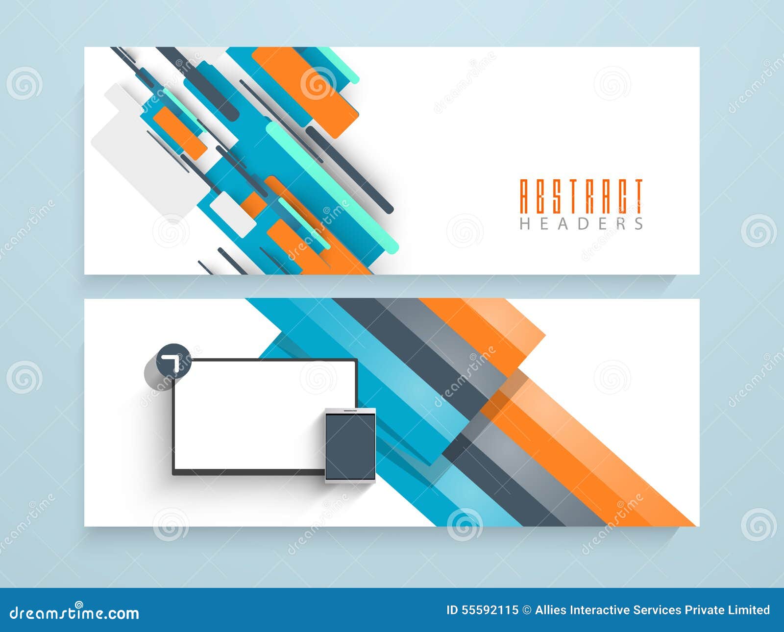 Website Header or Banner Design with Smartphone. Stock Illustration ...