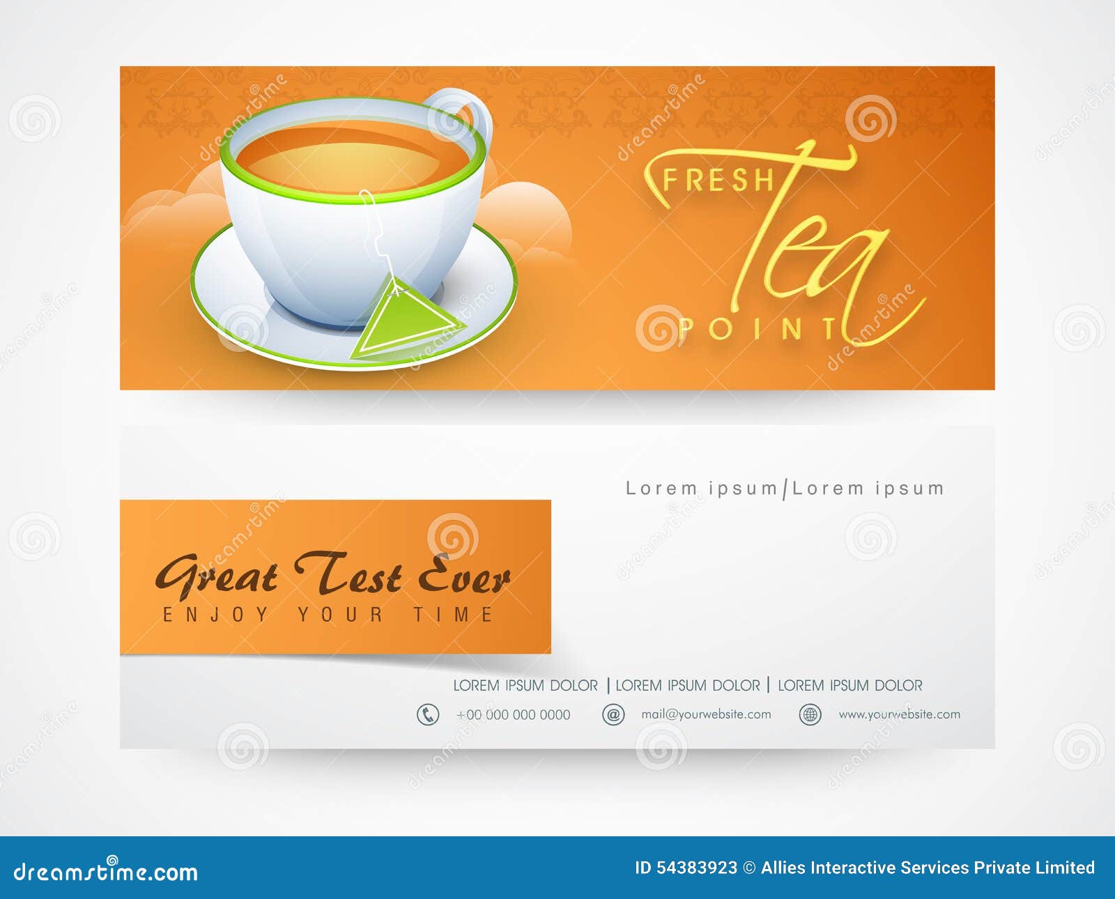 Website Header or Banner for Fresh Tea Stock Illustration ...
