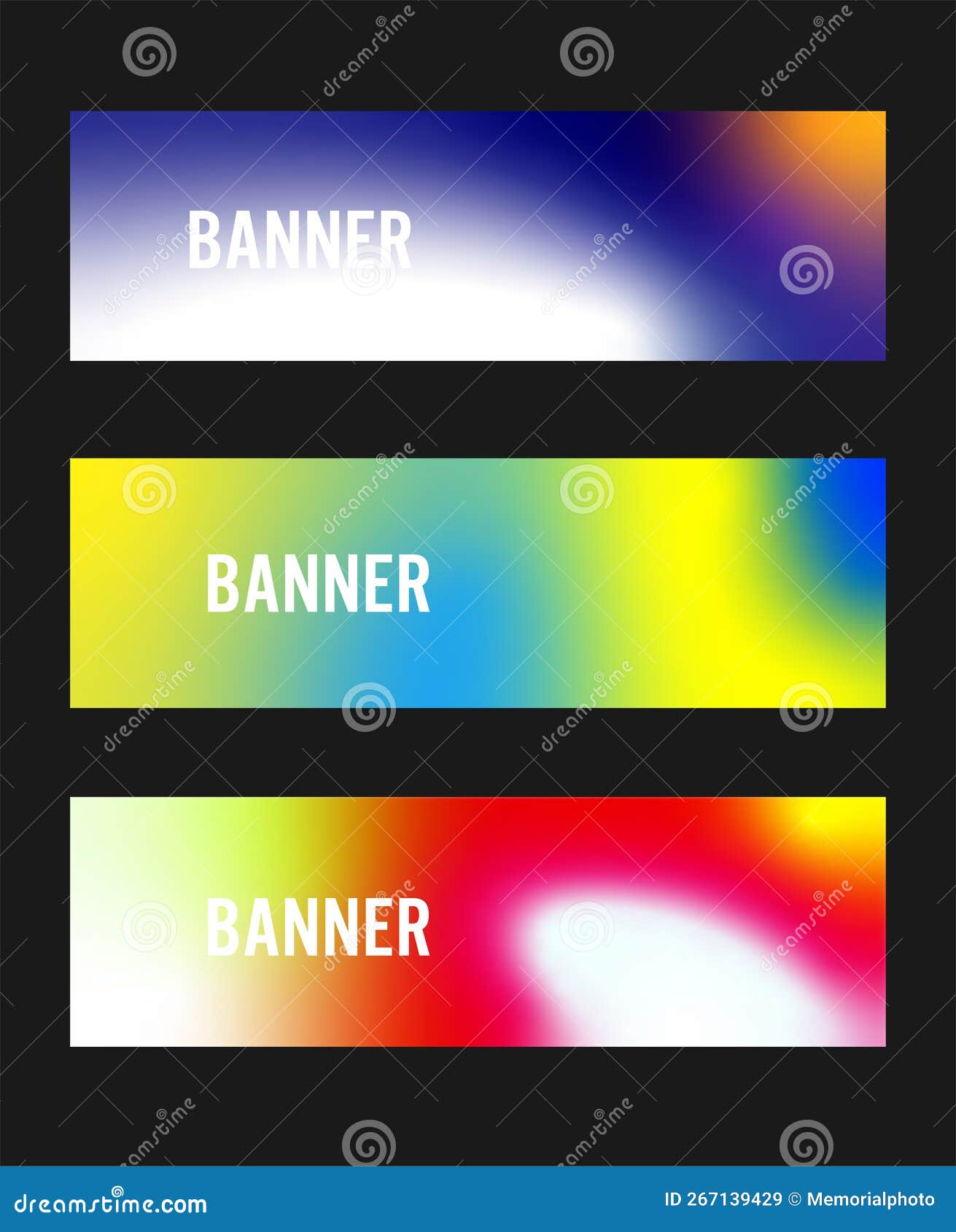 Website Header Banner Gradient Style, Abstract Background Stock Vector ...