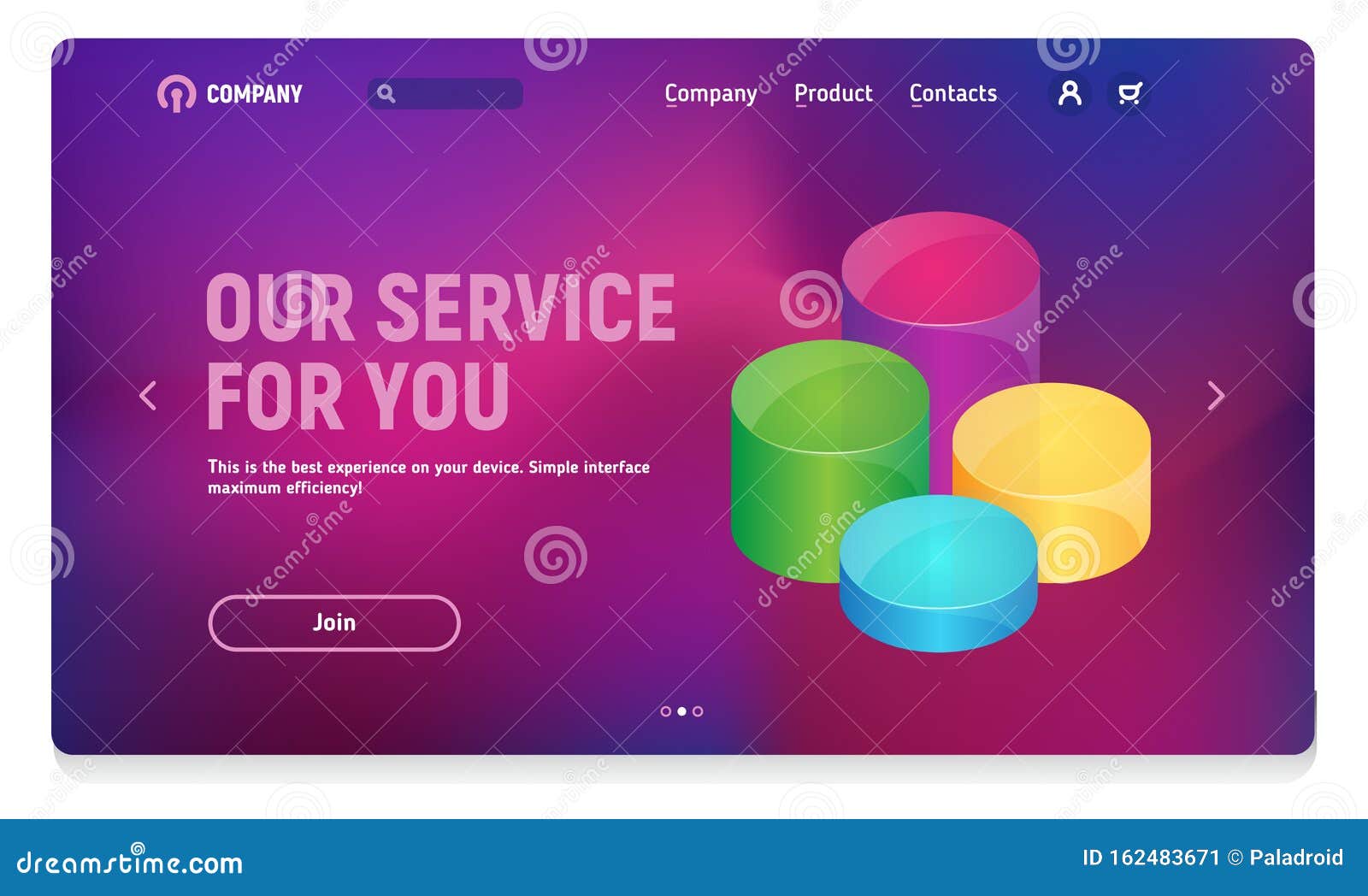 Website Header for Service, Service for Business, Statistics and ...