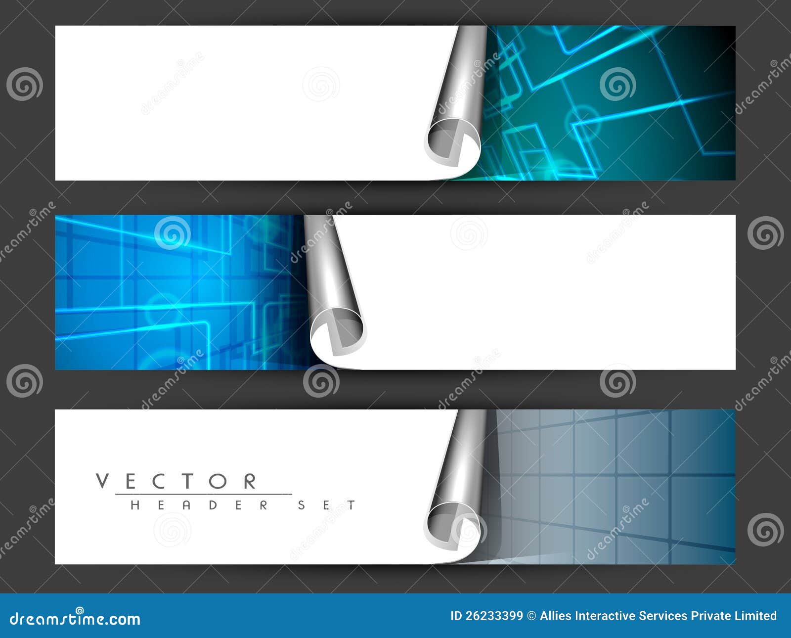 Website Header or Banner Set. Stock Vector - Illustration of card ... Website Header or Banner Set. Stock Vector - Illustration of card ...