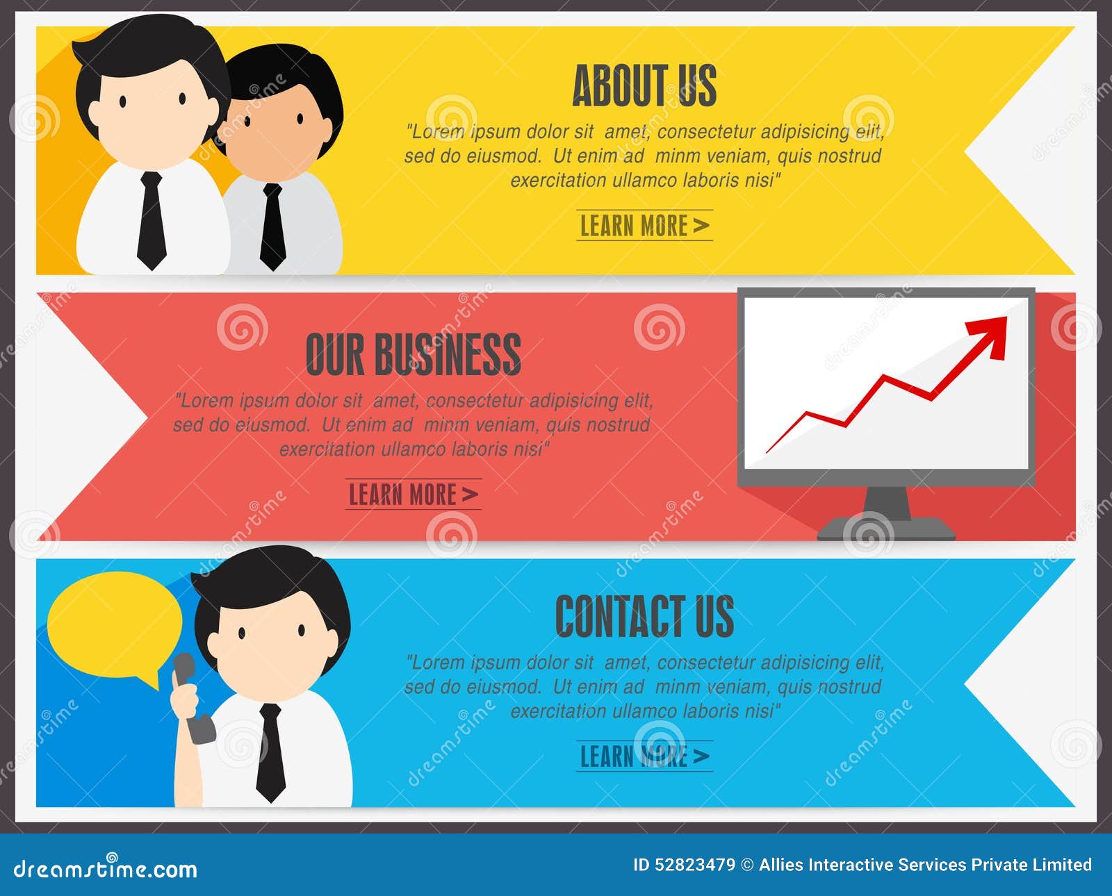 Website Header or Banner Set for Business Purpose. Stock Illustration ...