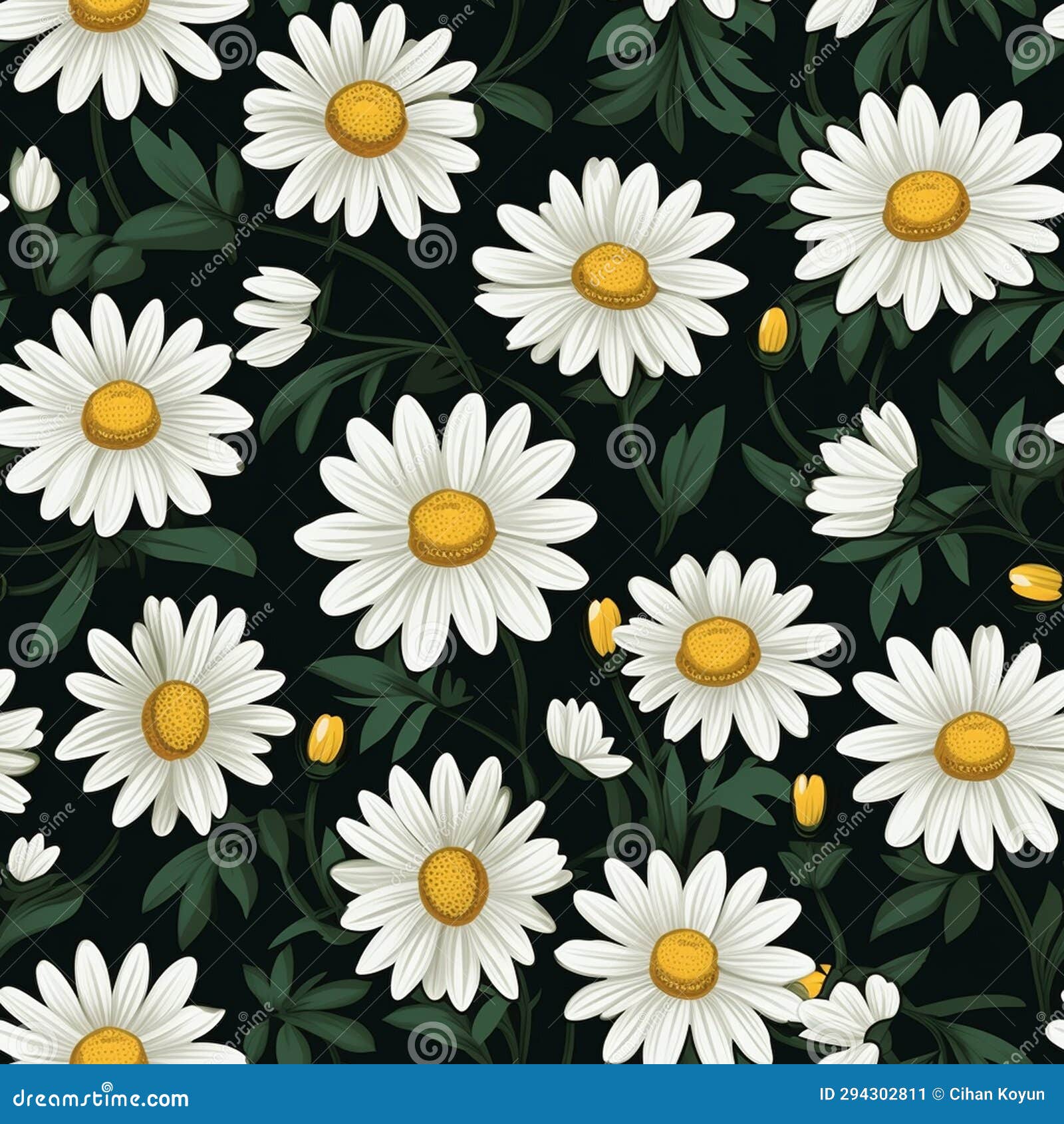 Website Header Daisy Graphic for Elegant Design Stock Illustration ...