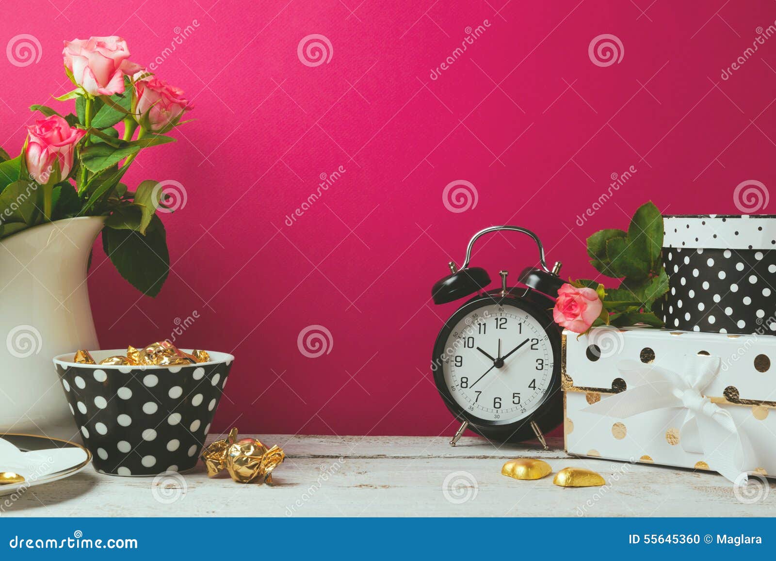 Website Header Design With Feminine Glamour Objects Over Pink ...