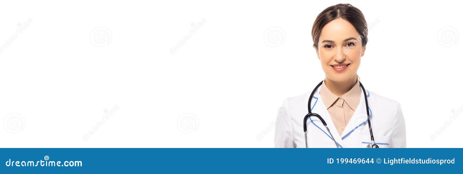 Header of Doctor with Stethoscope Looking Stock Photo - Image of ...