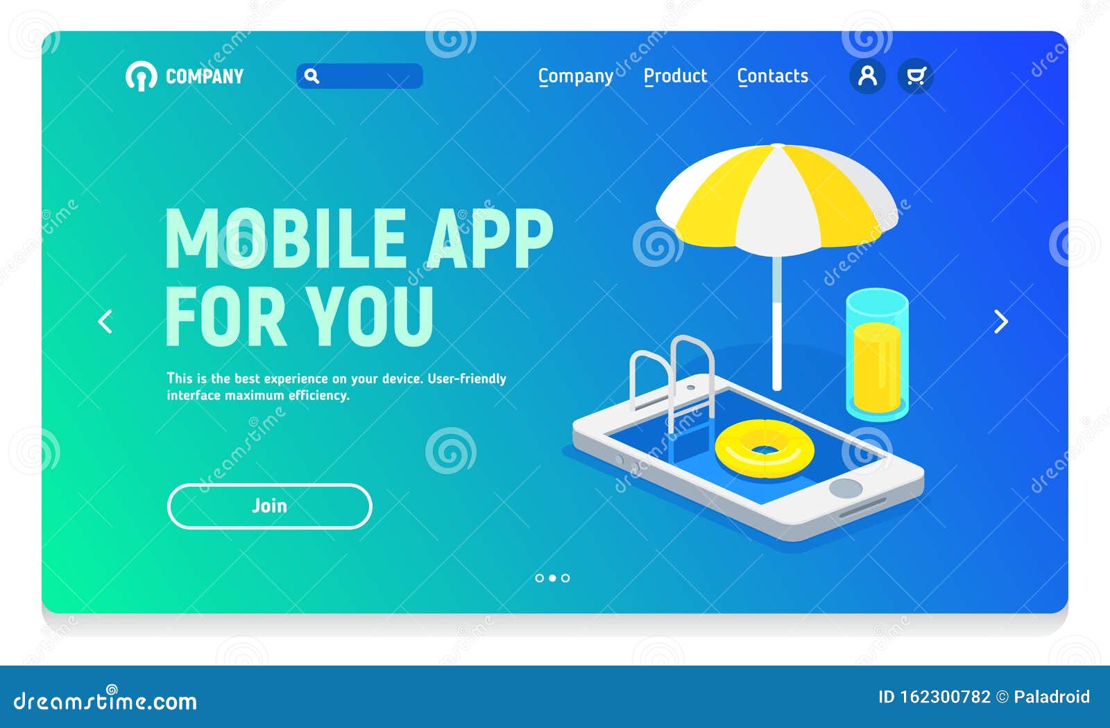 Website Header for Mobile Application, Mobile Application for ...