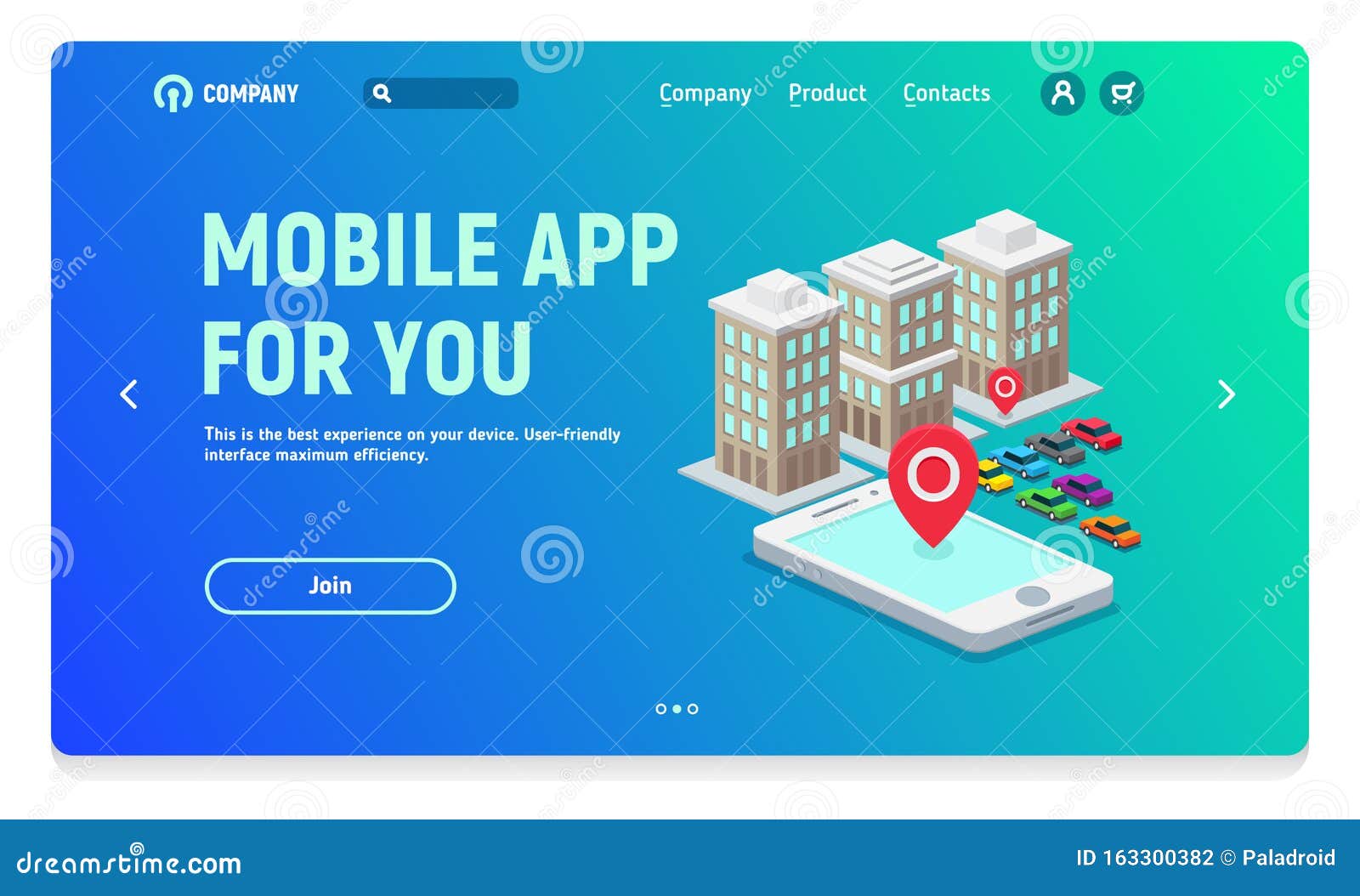 Website Header for Mobile Application, Mobile Application for Travel ...