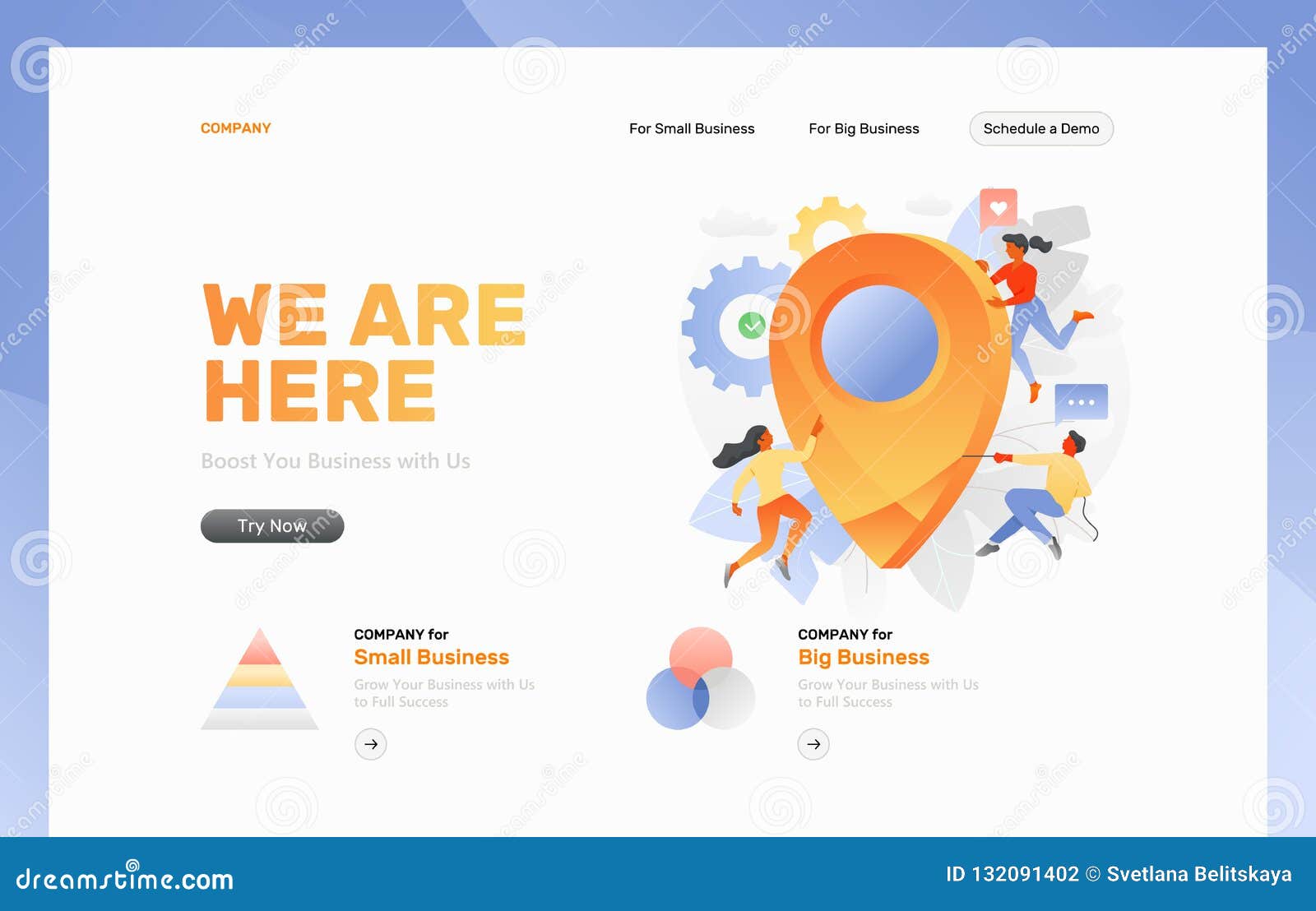 Our Location Header Template Stock Vector - Illustration of people ...