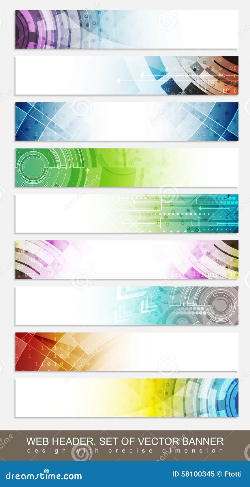 Website Headers, Banners with Colorful Abstract Pattern - Set Stock ...