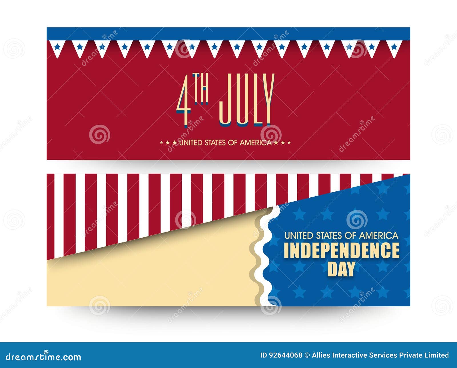 Website Headers Set for 4th of July. Stock Illustration - Illustration ...