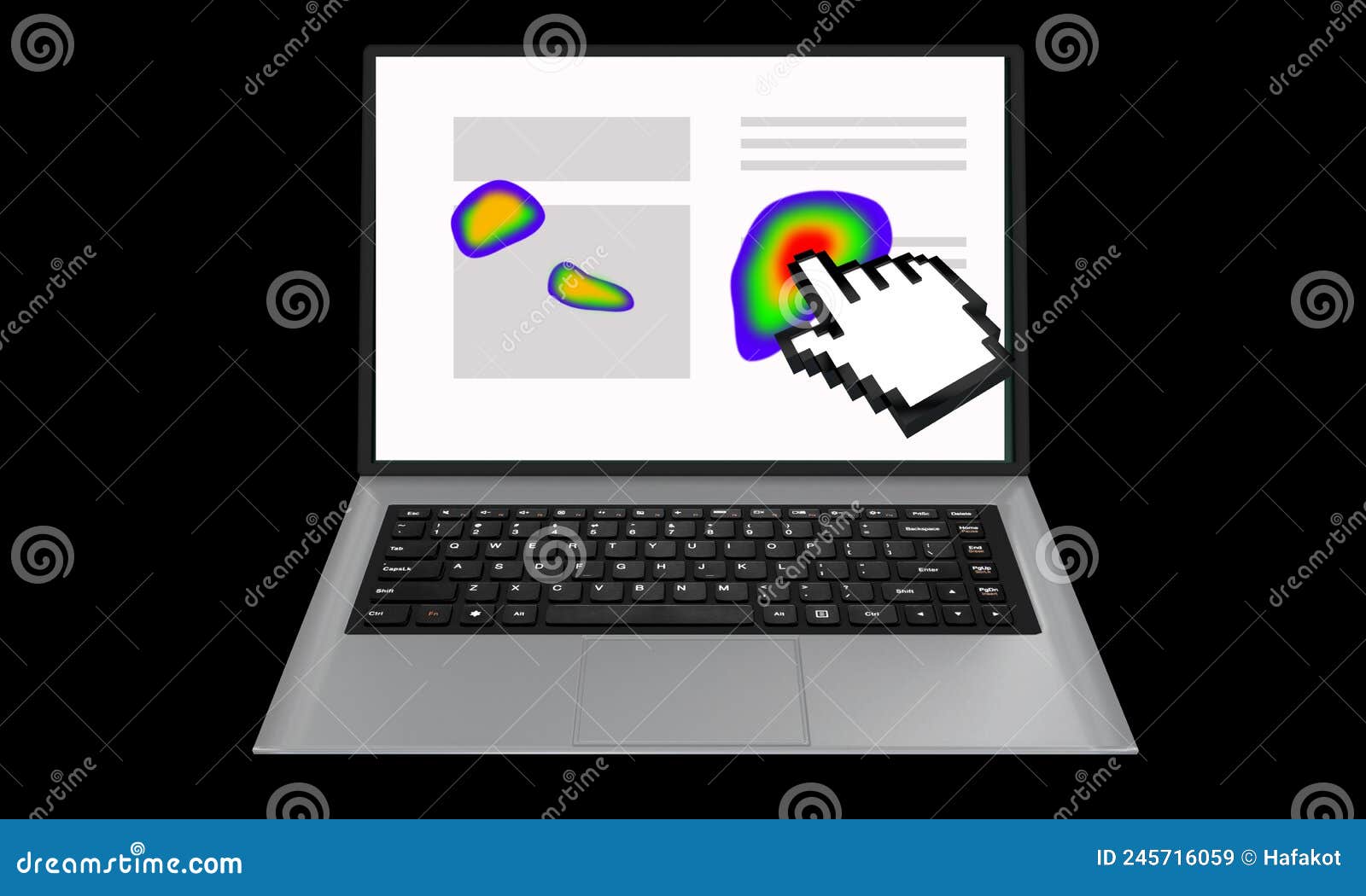 Website Heat Map Reflecting User Activity Data Stock Illustration ...