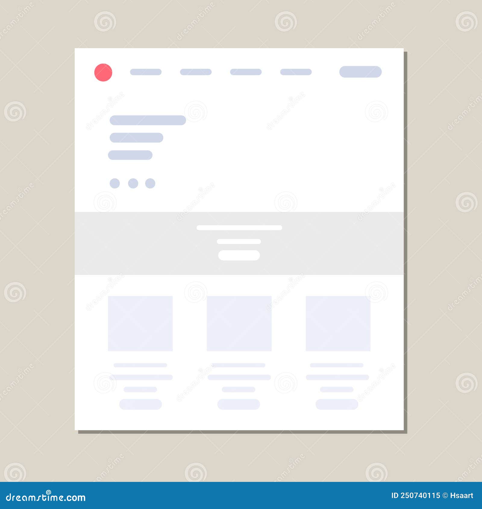 Website Landing Page Frame Flat Ui Landing Page Concept Design Stock ...