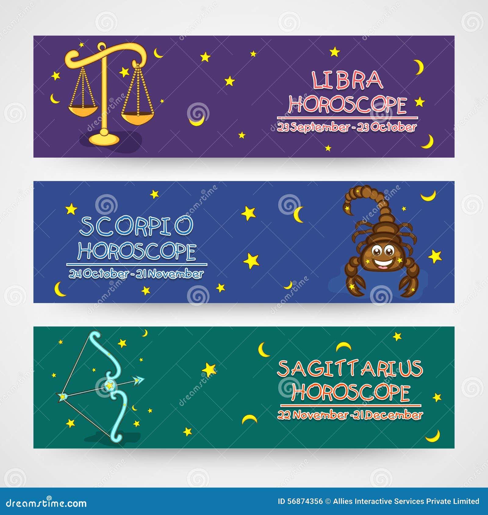 Website Horoscope Header or Banner Concept. Stock Illustration ...