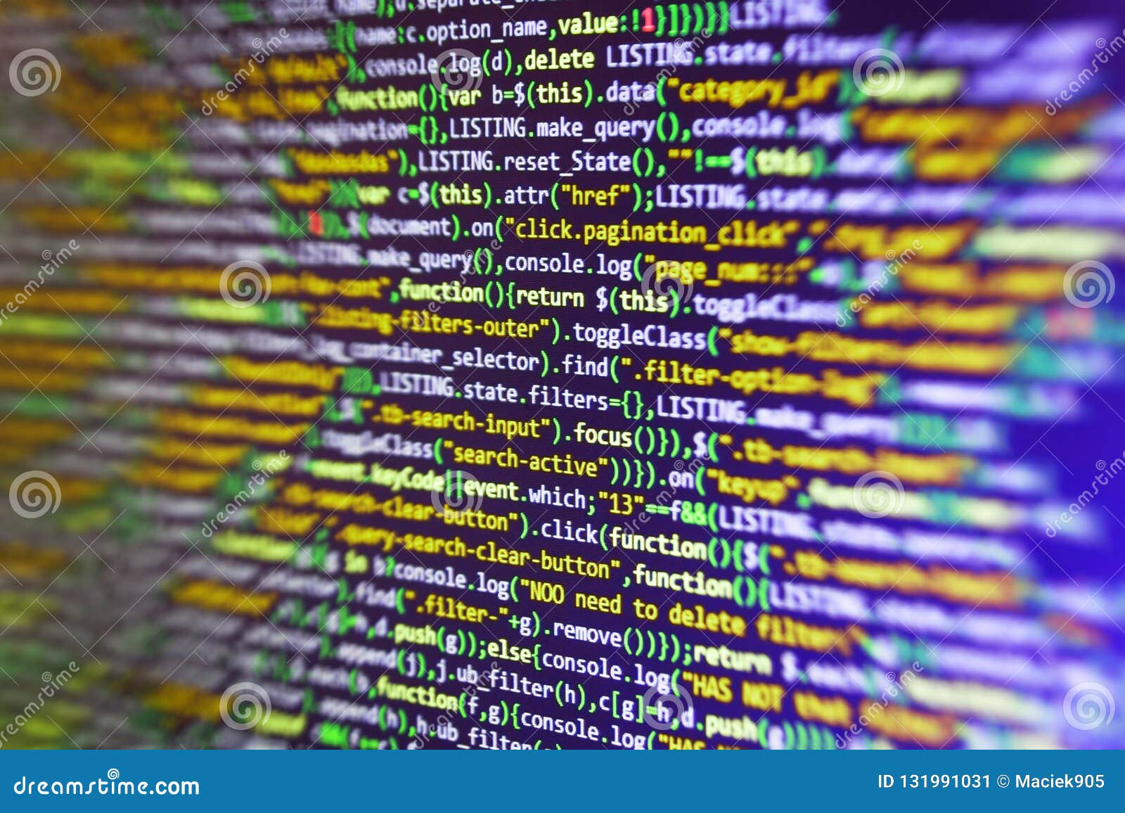 Website Html Code On The Laptop Display Closeup Photo Javascript Functions Variables Objects