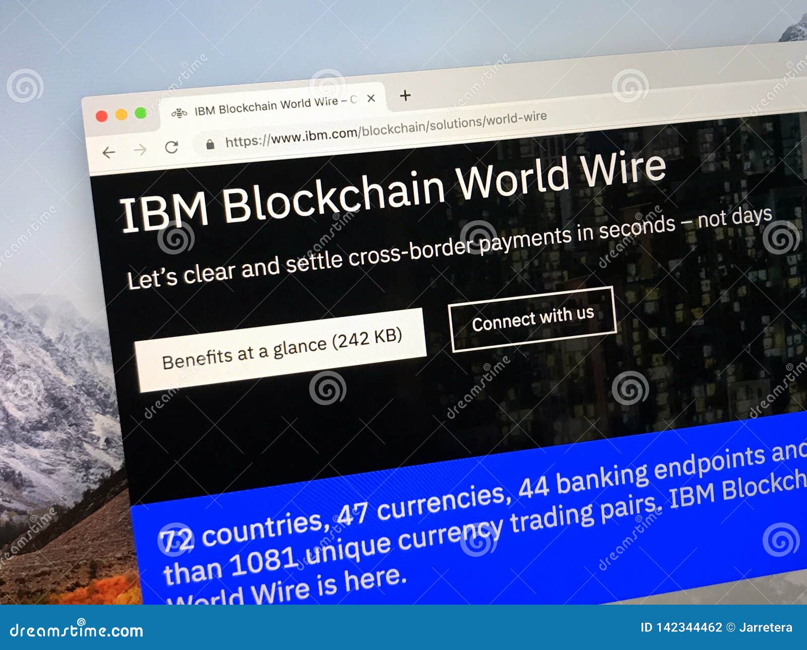 Website of IBM Blockchain World Wire. Editorial Photography - Image of ...