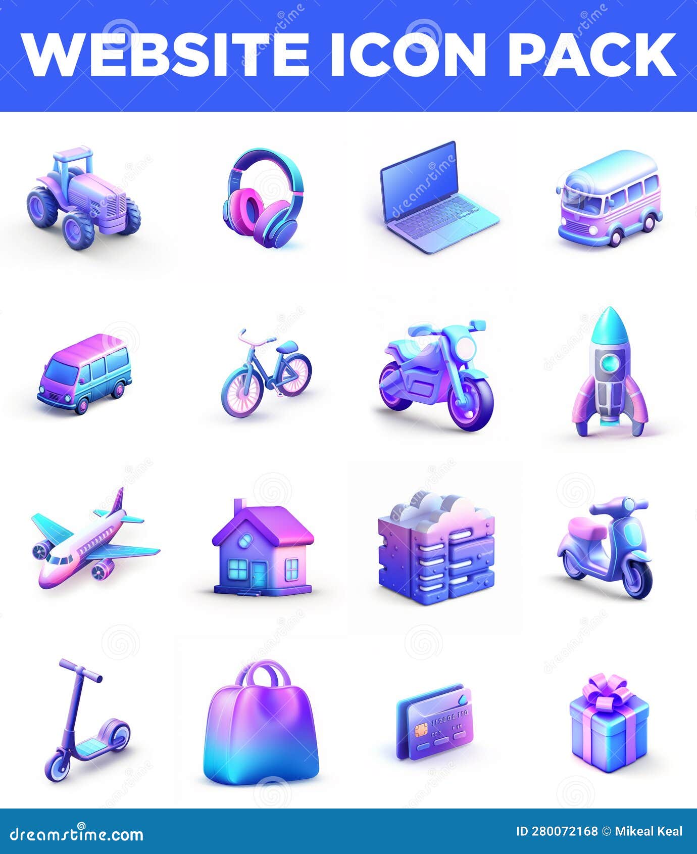Website Icon Pack Bundle of Isometric Elements. Transport and Business ...