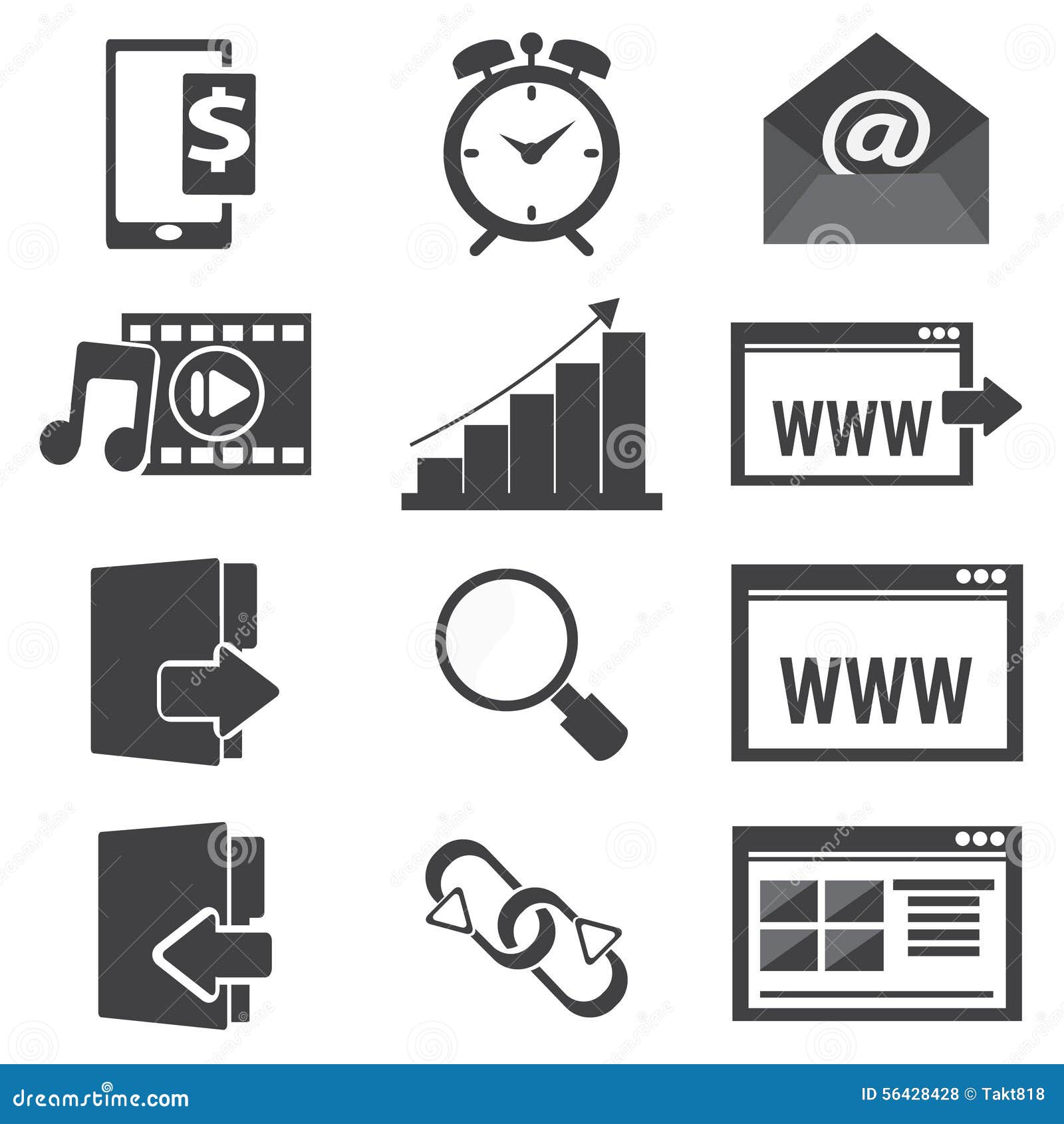Website Icon set stock vector. Illustration of chain - 56428428