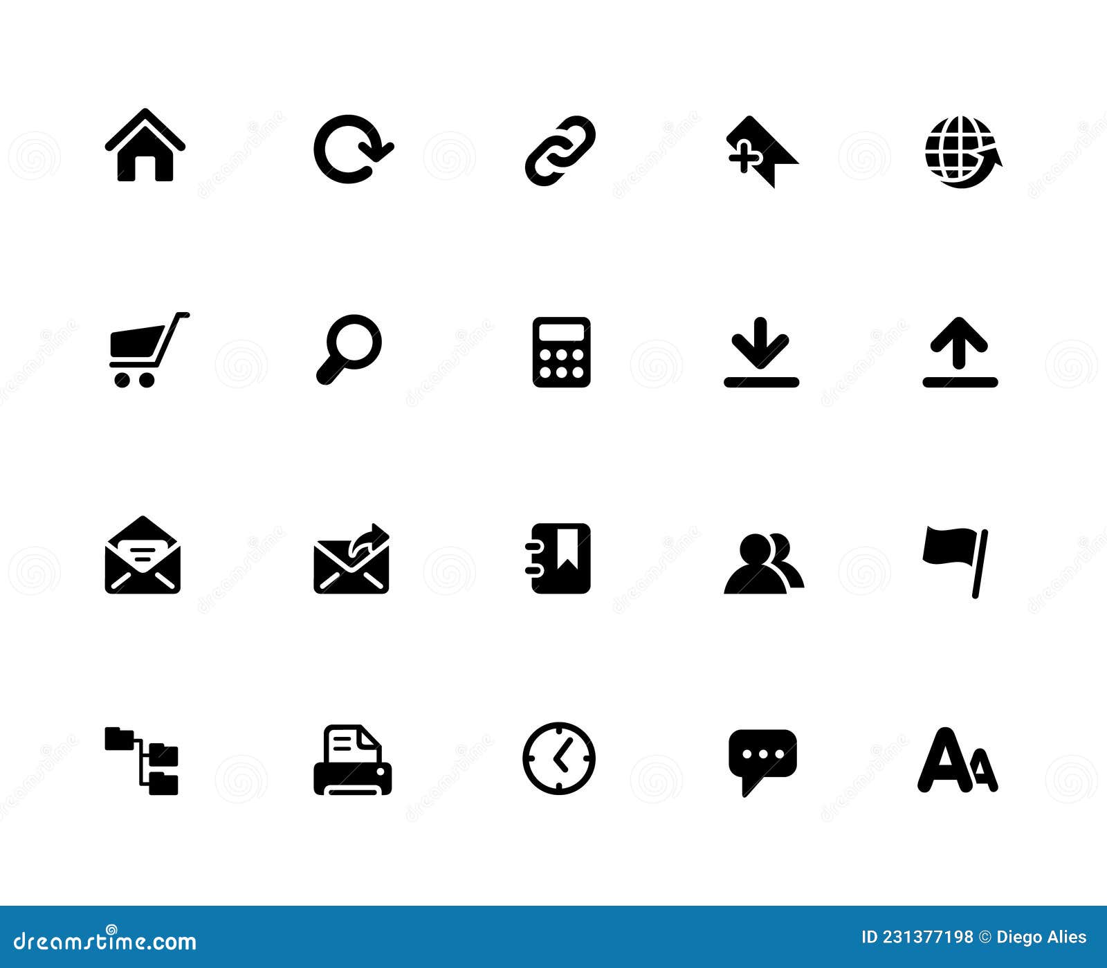 Website Icons // 32 Pixels Icons White Series Stock Vector ...