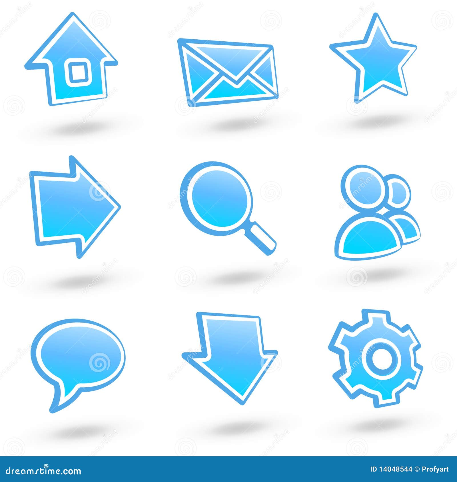 Website icons set 01:glass stock vector. Illustration of navigation ...