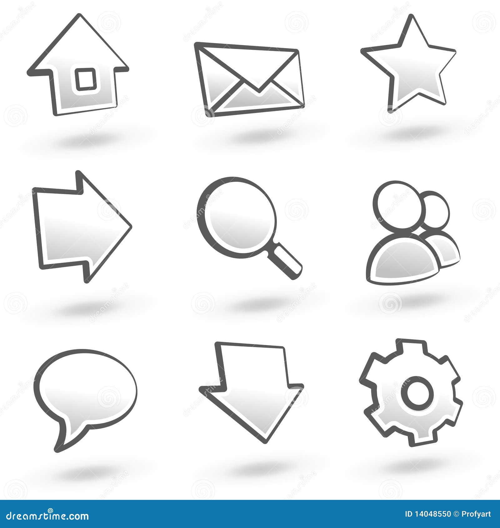 Website Icons Set 01: Grey. Stock Vector - Illustration of navigation ...