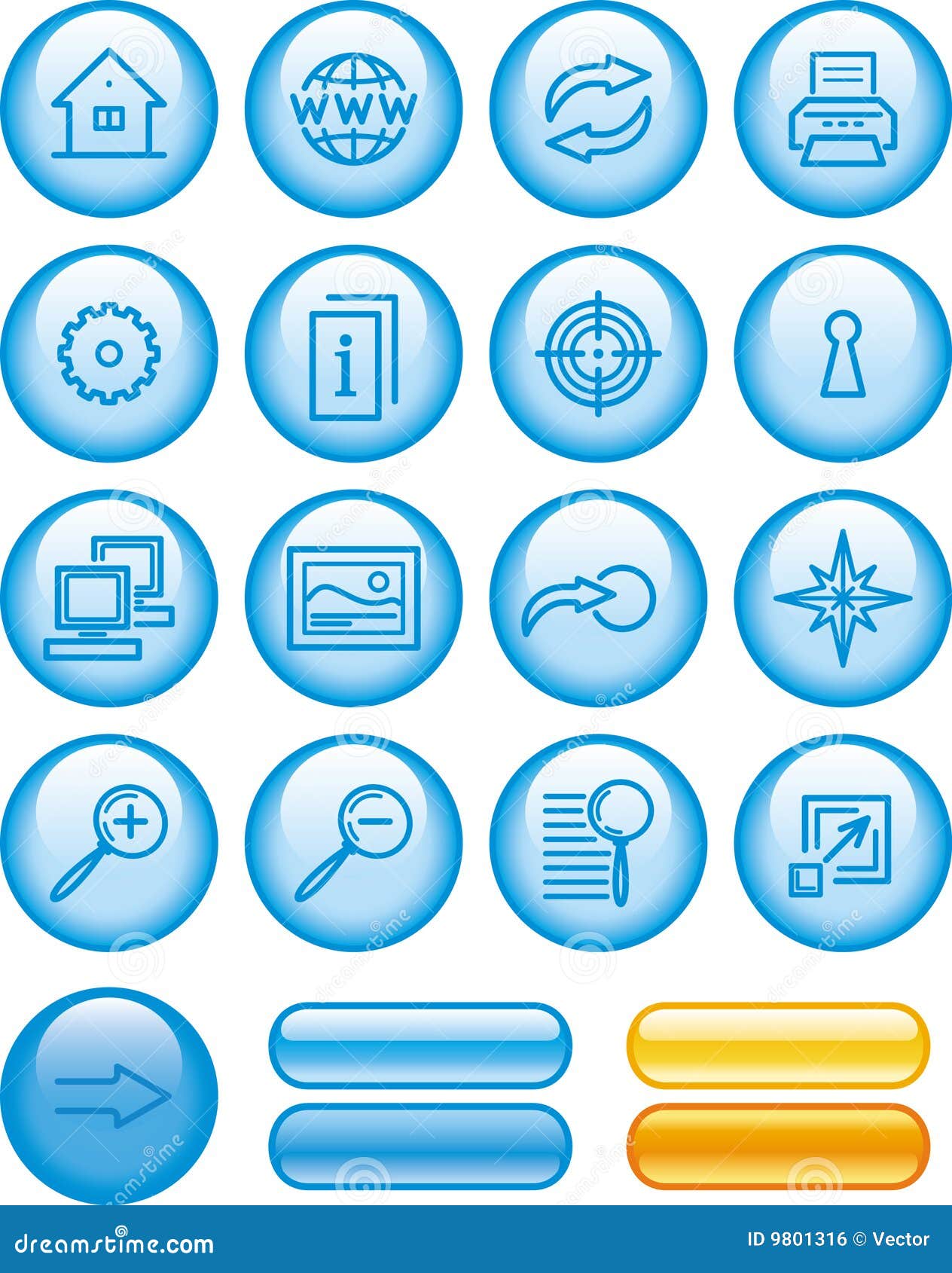 Website Icons Set (Vector) stock vector. Illustration of arrow - 9801316